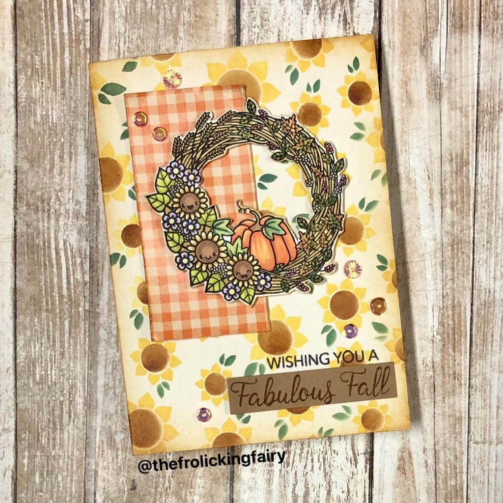 Fabulous Fall Wreath with Stenciled Sunflowers – The Frolicking Fairy ...